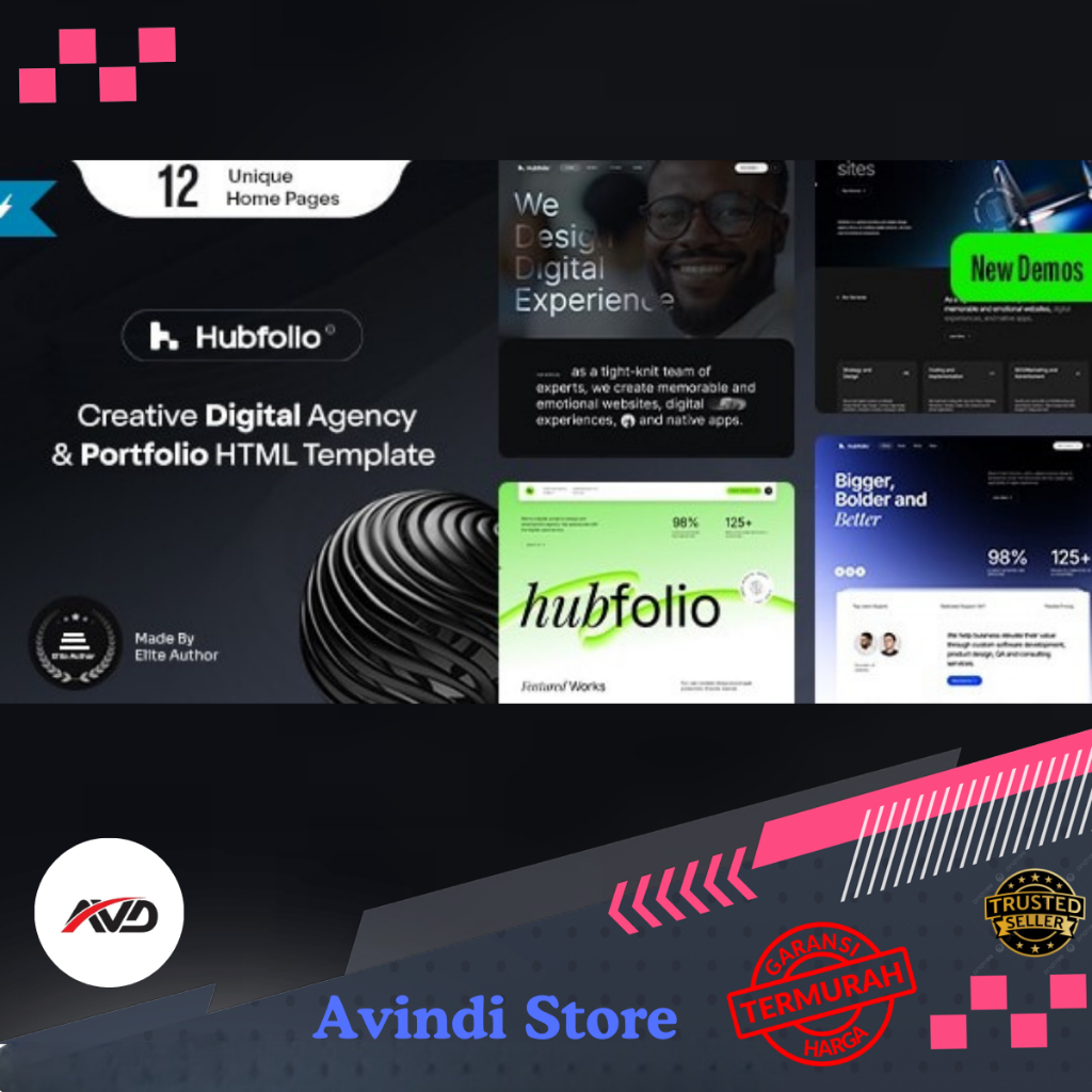 Jual Hubfolio - Digital Agency & Portfolio Template | Shopee Indonesia