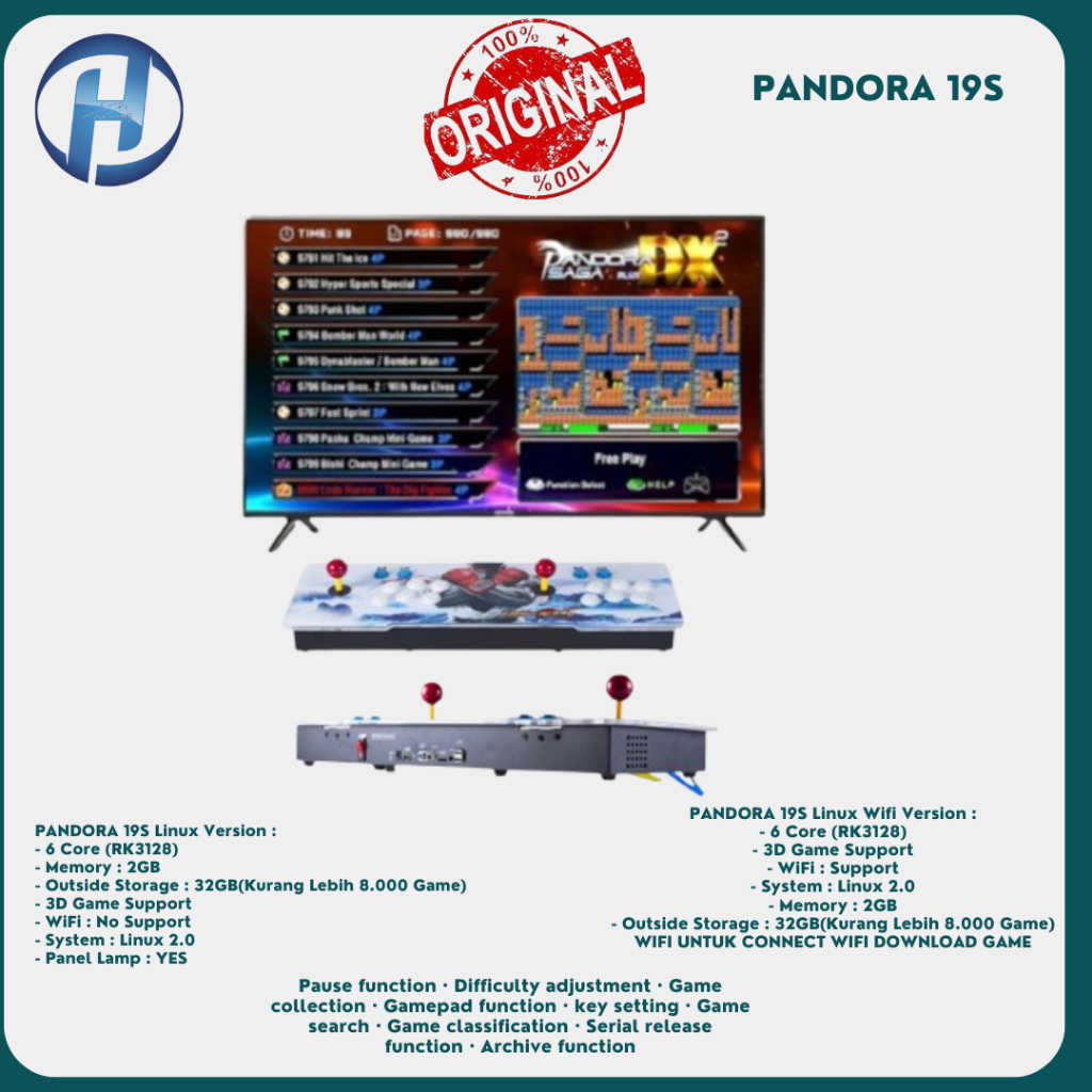 Jual PANDORA 19S Arcade Games Stick 3D Game Box Video Game Classic ...