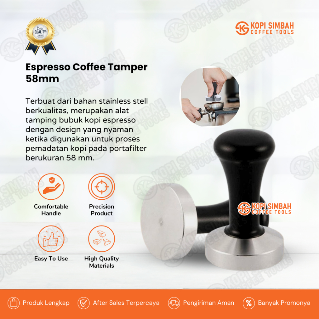 Jual Tamper Kopi Espresso 58 mm Alat Tamping Espreso Coffee Stainless ...