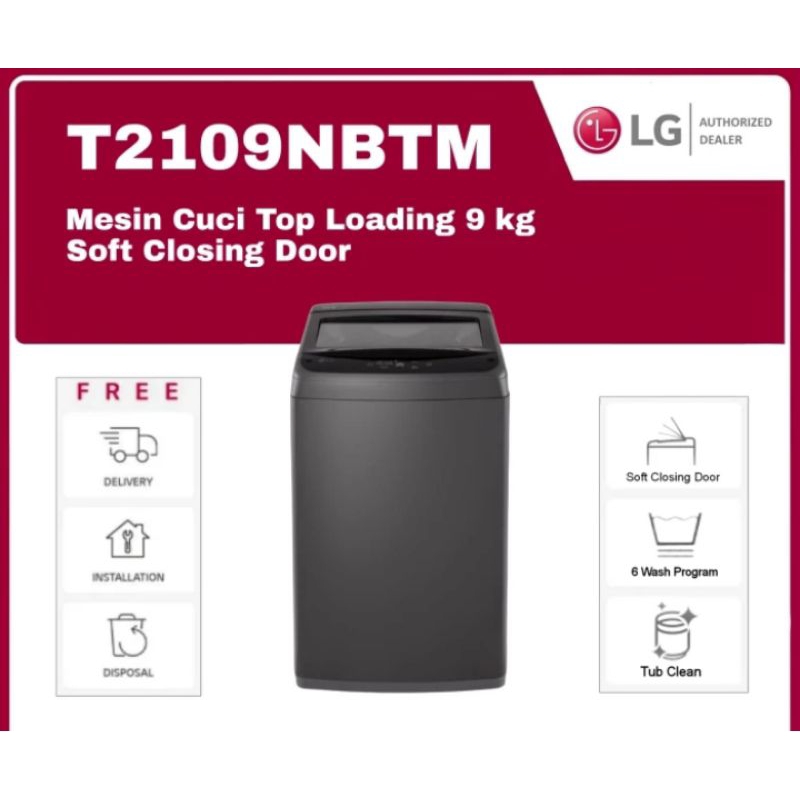 Jual Mesin cuci top loading LG T2109 NBTM / HITAM BERGARANSI RESMI ...