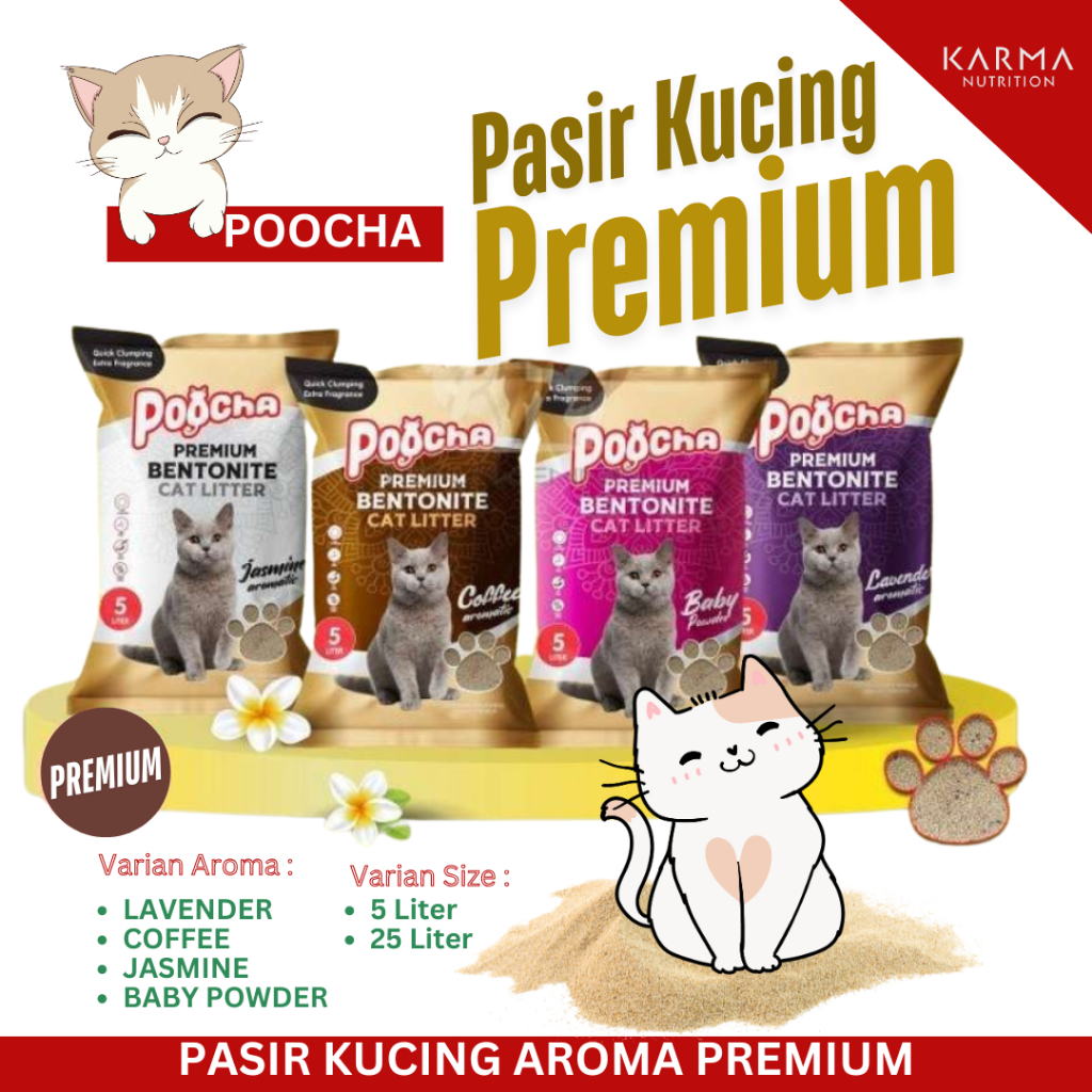 Jual POOCHA CAT LITTER PREMIUM - PASIR KUCING ANJING AROMA HARUM WANGI ...