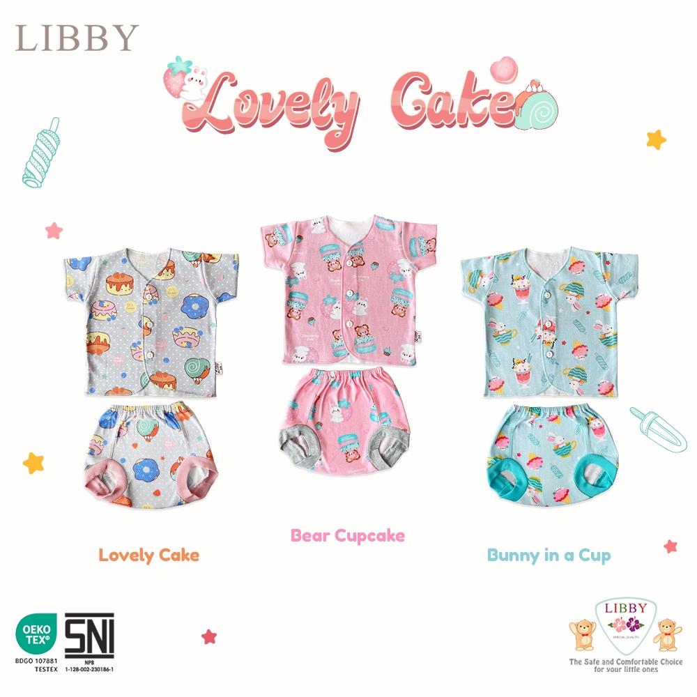 Jual LIBBY Setelan Piyama Baju Pendek Celana Pop Baby Newborn Motif ...
