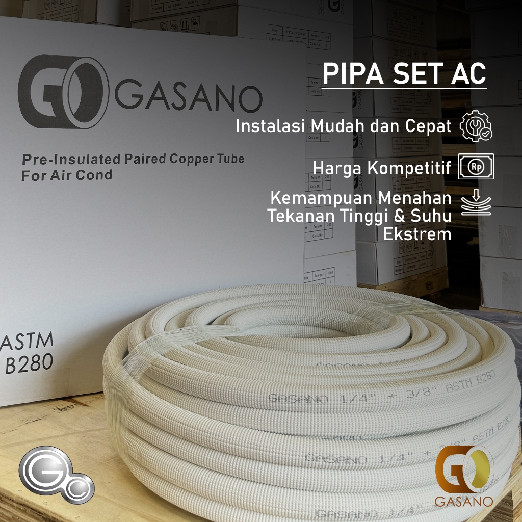 Jual PIPA TEMBAGA SET / AC 1/4" + 3/8" X 30 METER GASANO - GCI STORE ...
