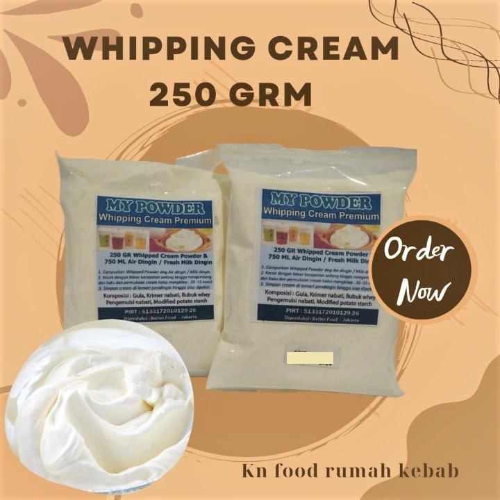 Jual Whipping Cream PREMIUM / Whipped Cream 250 gram Bubuk Whipping ...