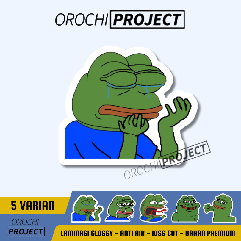 Jual Sticker Stiker Logo SAD PEPE THE FROG MEME Vinyl Glossy Anti Air ...