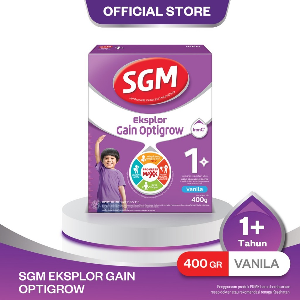 Jual SGM Eksplor Gain Optigrow 400 g Vanila - Susu Pertumbuhan | Shopee ...