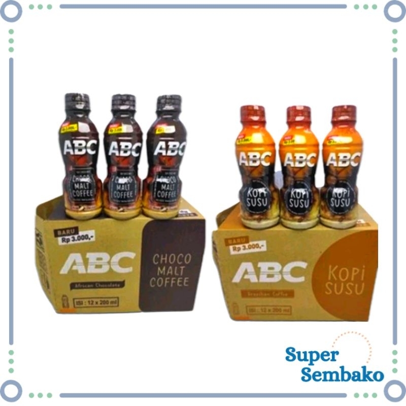 Jual KOPI ABC BOTOL CHOCOMALT COFFEE KOPI SUSU 200ml PER 1 DOS ISI 24 ...