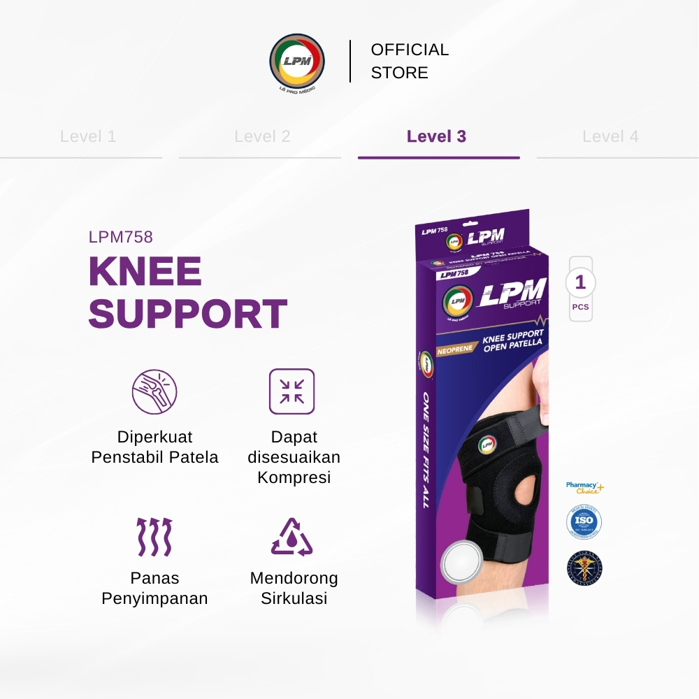 Jual LPM Open Patella Knee Support 758 Knee Brace Protector Pelindung Deker Lutut | Shopee Indonesia