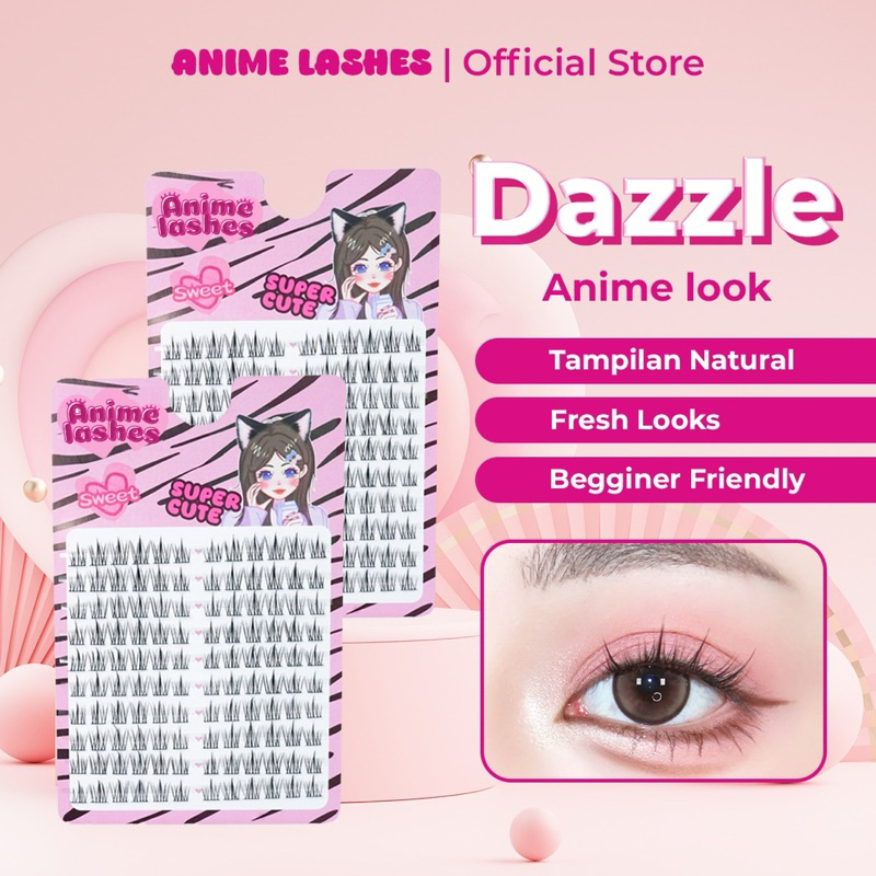 Jual [100 PCS] ANIME LASHES Bulu Mata Palsu Anime look [REUSABLE ...