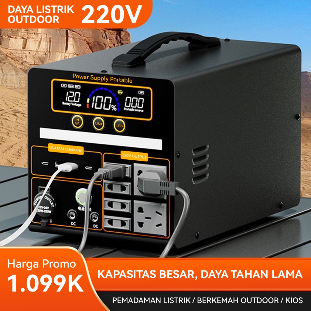 Jual Power Station Camping Powerbank 220V 400W/500W/800W/1200W/1700W ...