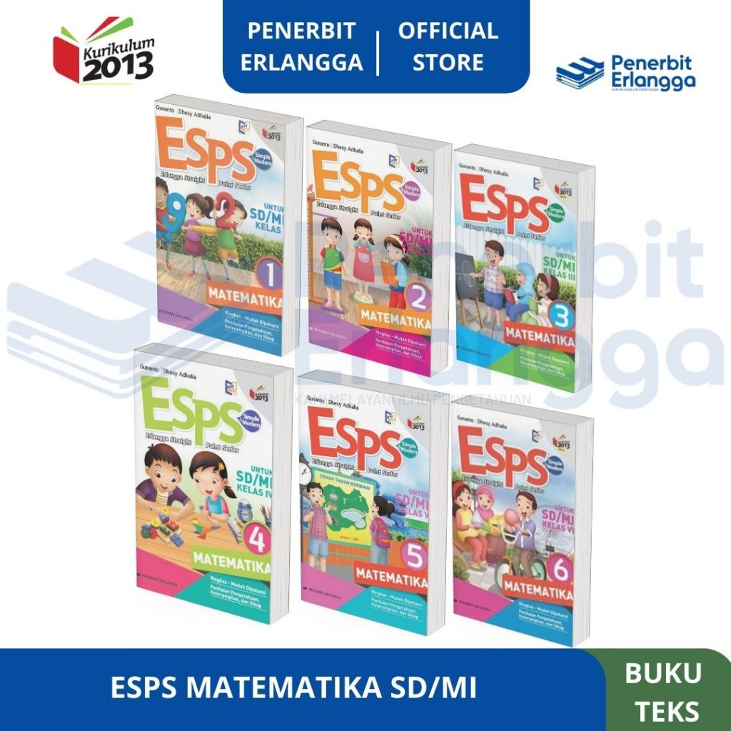 Jual [Erlangga Official] Esps Matematika Sd/Mi Kelas 1 2 3 4 5 6 Kurikulum 2013 Revisi | Shopee ...