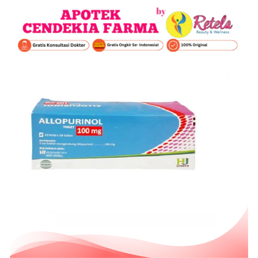 Jual ALLOPURINOL 100MG 1 STRIP 10 TABLET (Gen HJ) | Shopee Indonesia