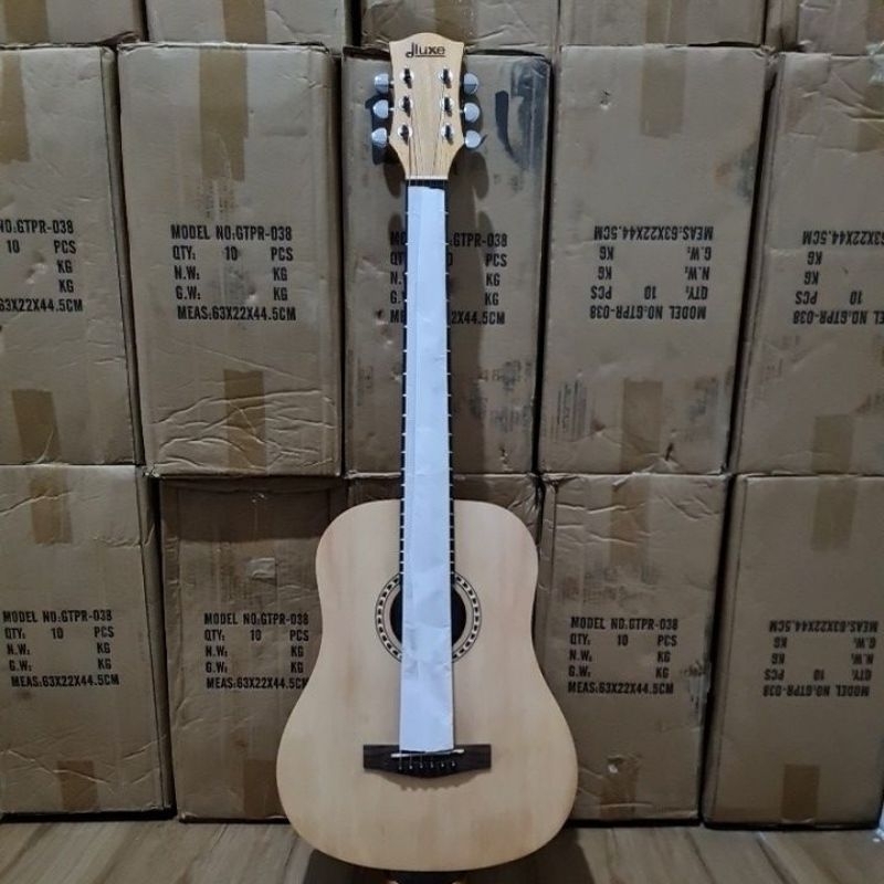 Jual gitar akustik junior 3/4 merek dluxe tipe DB-100 senar string ...