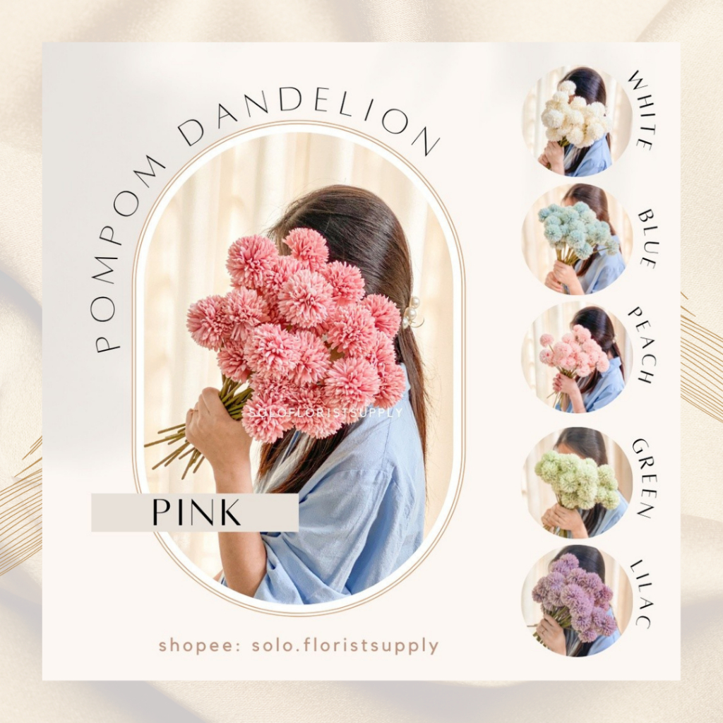 Jual Artificial Flower PomPom DANDELION Mum Artifisial Bunga Palsu ...