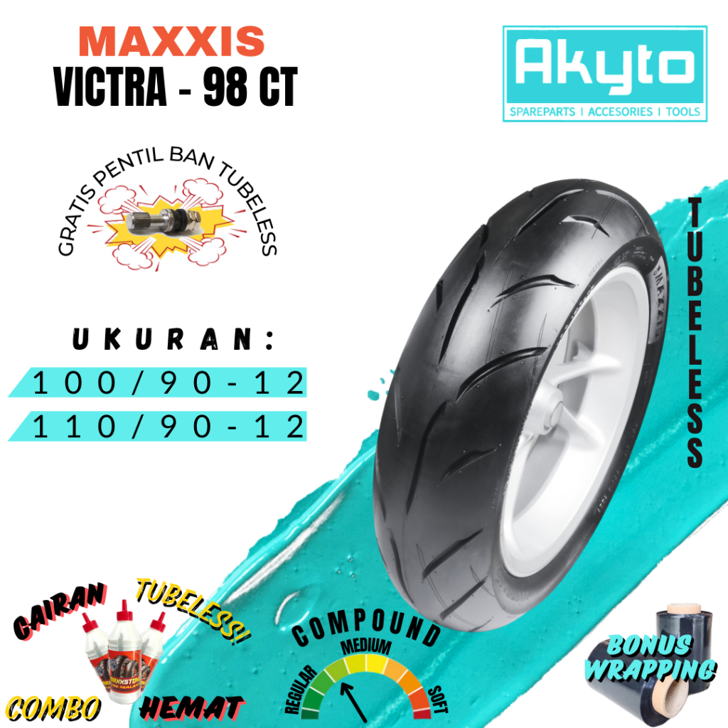 Jual MAXXIS VICTRA 98 CT / BAN TUBELESS FREE PENTIL + WRAPPING / BAN ...