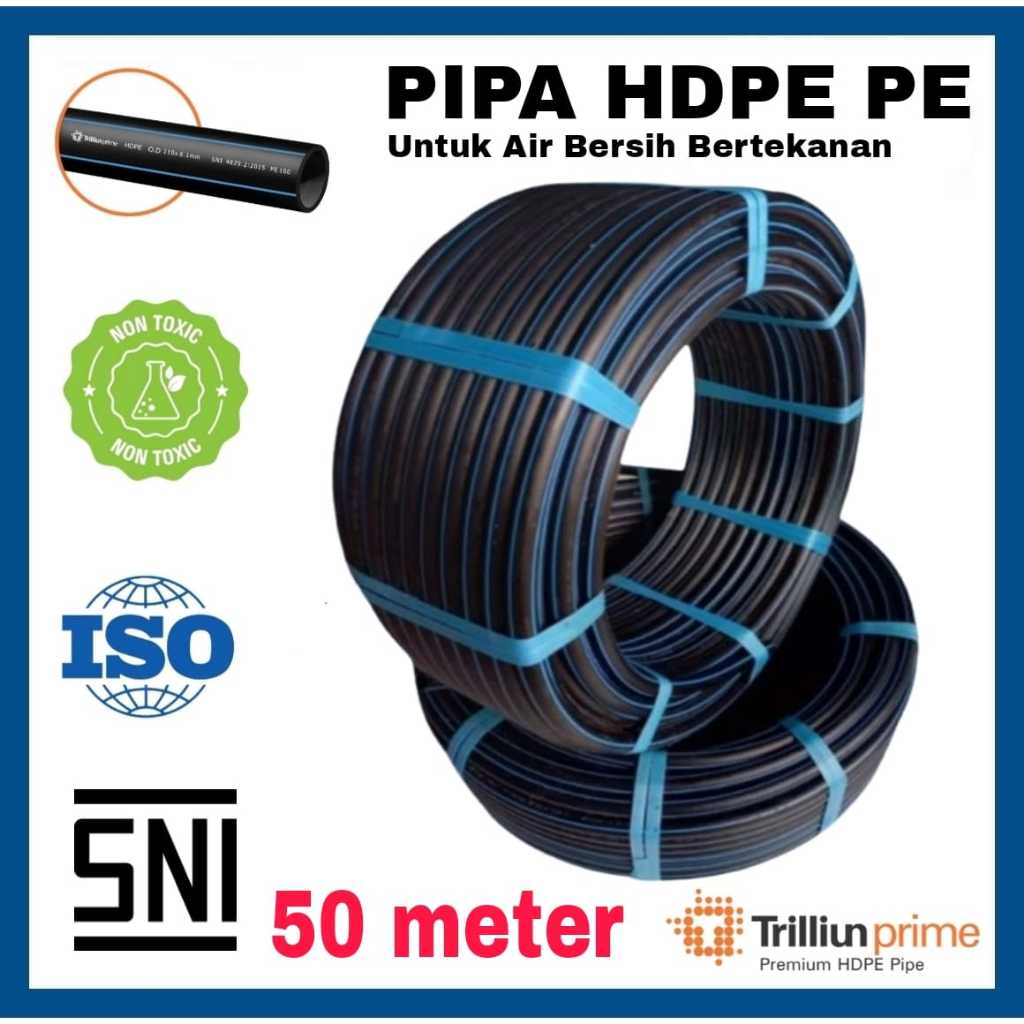 Jual Pipa HDPE 32mm 1" inch PN 10 Selang Pipa Compression Selang Irigasi per 50 meter | Shopee ...
