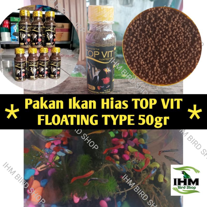Jual IHM - TOP VIT Pakan Ikan Hias 50gr Makanan micro pellet ikan kecil ...