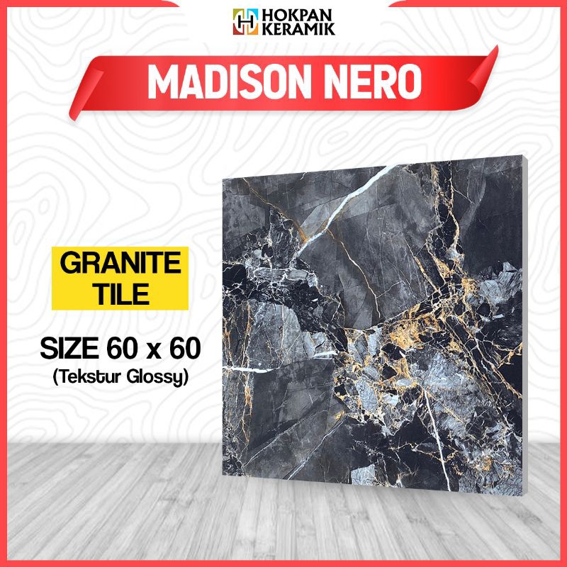 Jual GRANITE UKURAN 60X60 MADISON NERO (BACA DESKRIPSI!!!) | Shopee ...