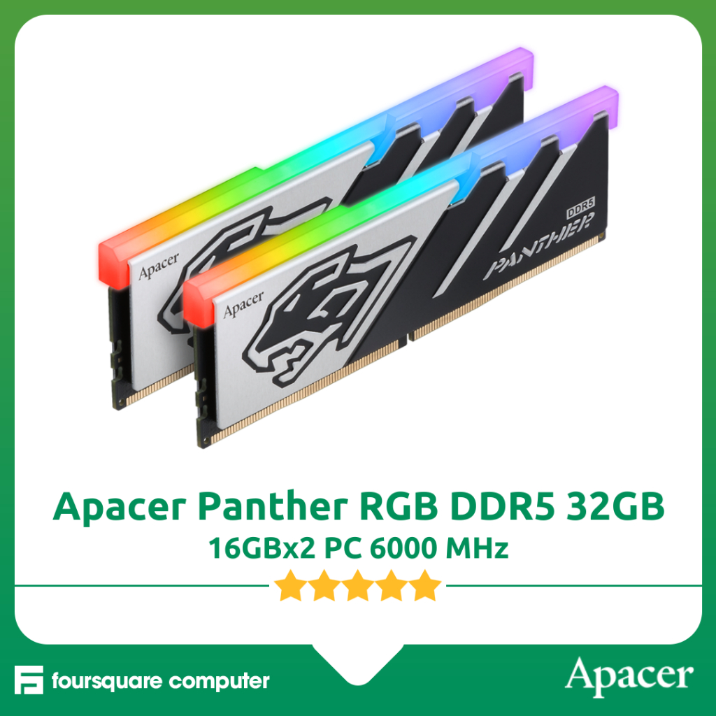 Jual Apacer Panther RGB DDR5 32GB 16GBx2 6000 Mhz Black Silver Memory ...