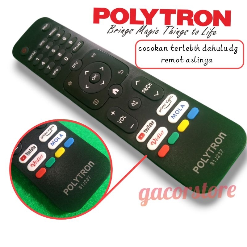 Jual Remot POLYTRON DIGITEC 81j237 81J323 SMART ANDROID 81j237 81J237MO1 PLD 24CV1869 32CV1869 ...