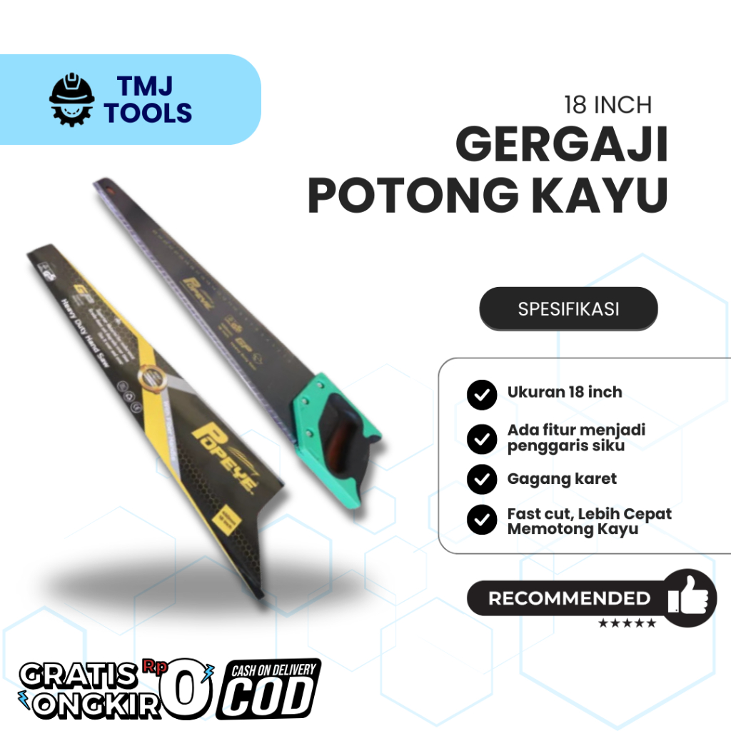 Jual Gergaji Potong Kayu Gorok Tangan Hand Saw 18" Geraji Handsaw ...