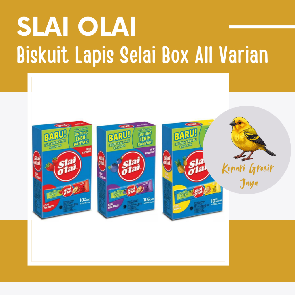 Jual Slai Olai Biskuit Selai Box All Varian 36 Gram x 10 Pcs | Shopee ...
