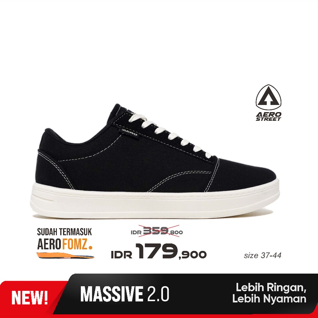 Jual Aerostreet 37-44 Massive Basic 2.0 Hitam Natural - Sepatu Sneakers Casual | Shopee Indonesia
