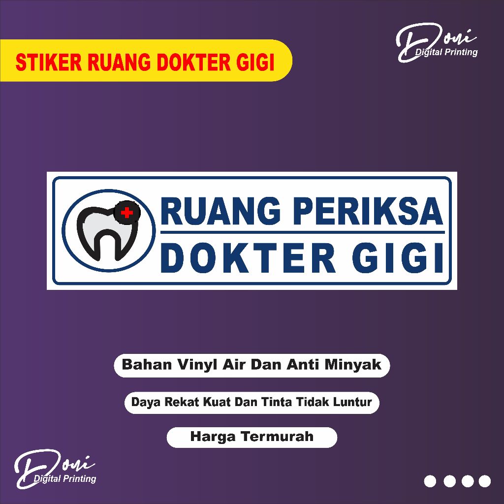 Jual Stiker Ruang Dokter Gigi / Stiker Ruang Periksa Dokter Gigi ...