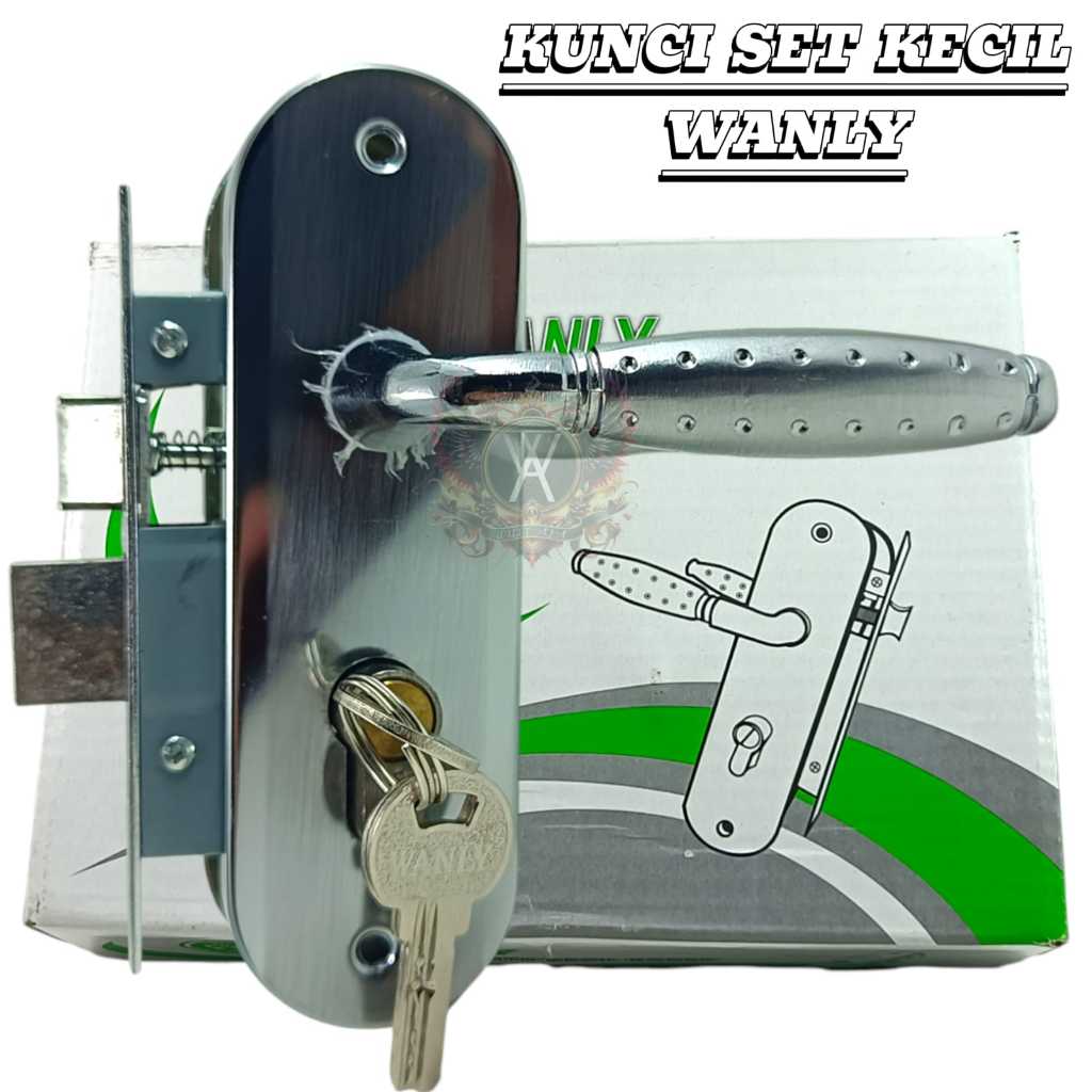 Jual kunci pintu kecil | handle pintu kecil | kunci set komplit 1set ...