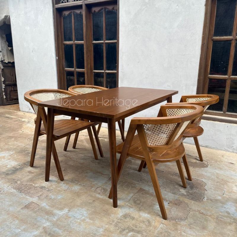 Jual Set Kursi Meja Makan Cafe Vintage Minimalis Kayu Jati TPK | Shopee Indonesia