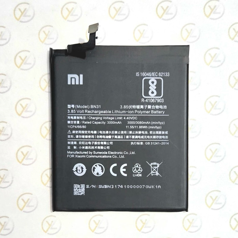 Jual BATERAI BN31 | XIAOMI MI A1 / REDMI 5X / REDMI NOTE 5A / NOTE 5A ...