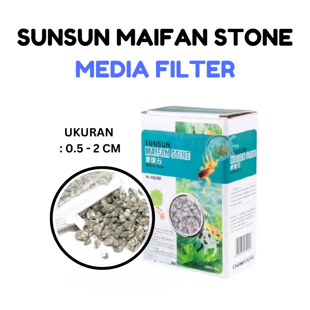 Jual SUNSUN MAIFAN STONE Media Filter 500 gr batu penjernih air bakteri ...