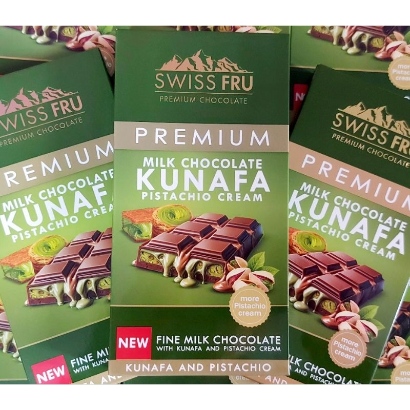 Jual Coklat Dubai; Coklat Kunafa Pistachio Swiss Fru & Deep Melt (READY ...