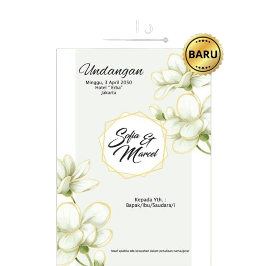 Jual CETAK UNDANGAN MOTIF TERBARU UNDANGAN ERBA 2516 MINIMAL ORDER 100 ...