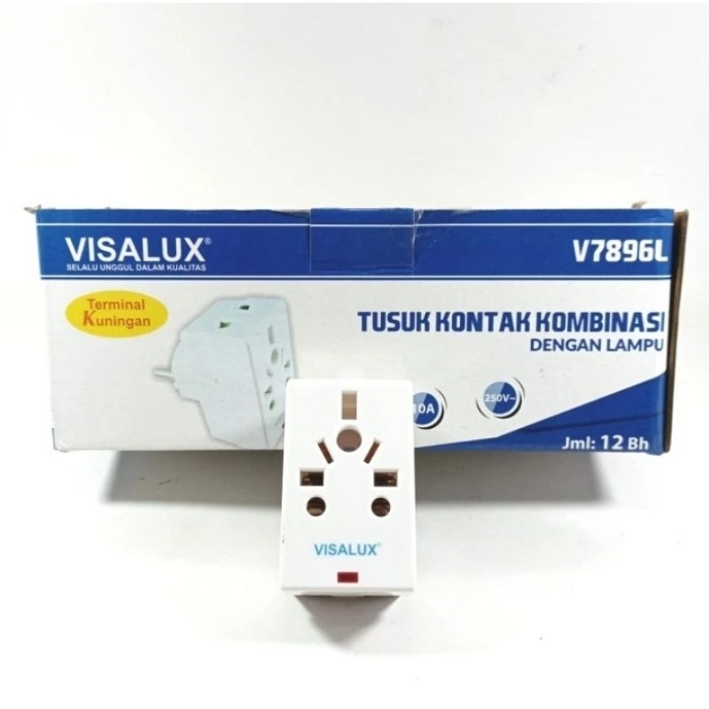Jual BATAM - VISALUX colokan kaki 3 listrik stop kontak steker serbaguna cocok rumah hotel ...