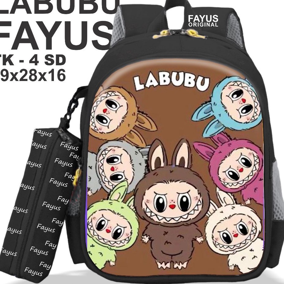 Jual VIRAL LABUBU FAYUS Tas Sekolah Anak Ransel karakter Boneka Kartun TK SD Bisa Bayar COD ...
