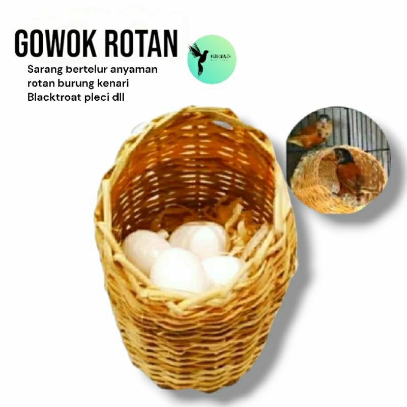 Jual Gowok anyaman rotan sarang bertelur burung dari rotan serat ...