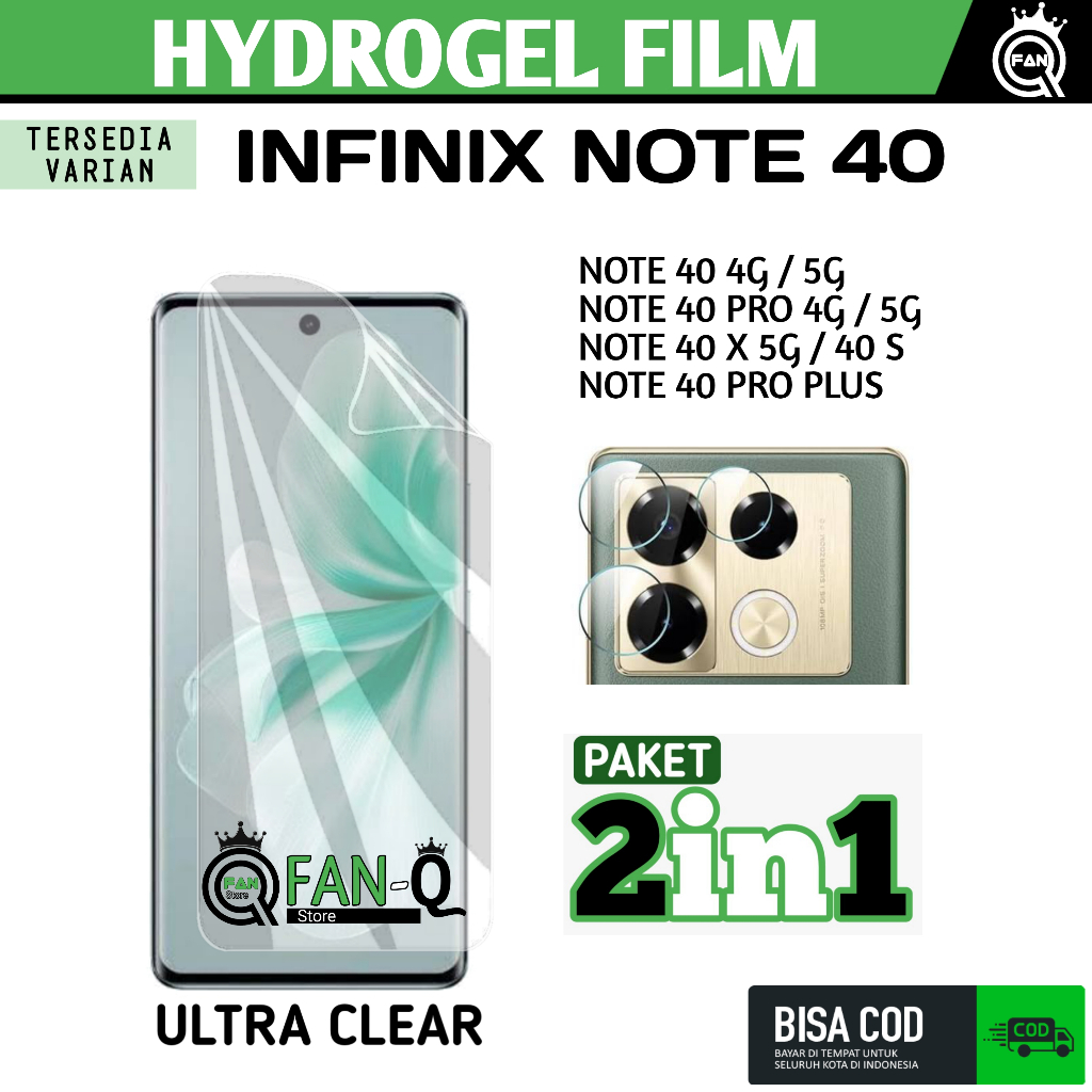 Jual PAKET 2 IN 1 INFINIX NOTE 40 PRO PLUS X S 4G 5G HYDROGEL DAN TG ...
