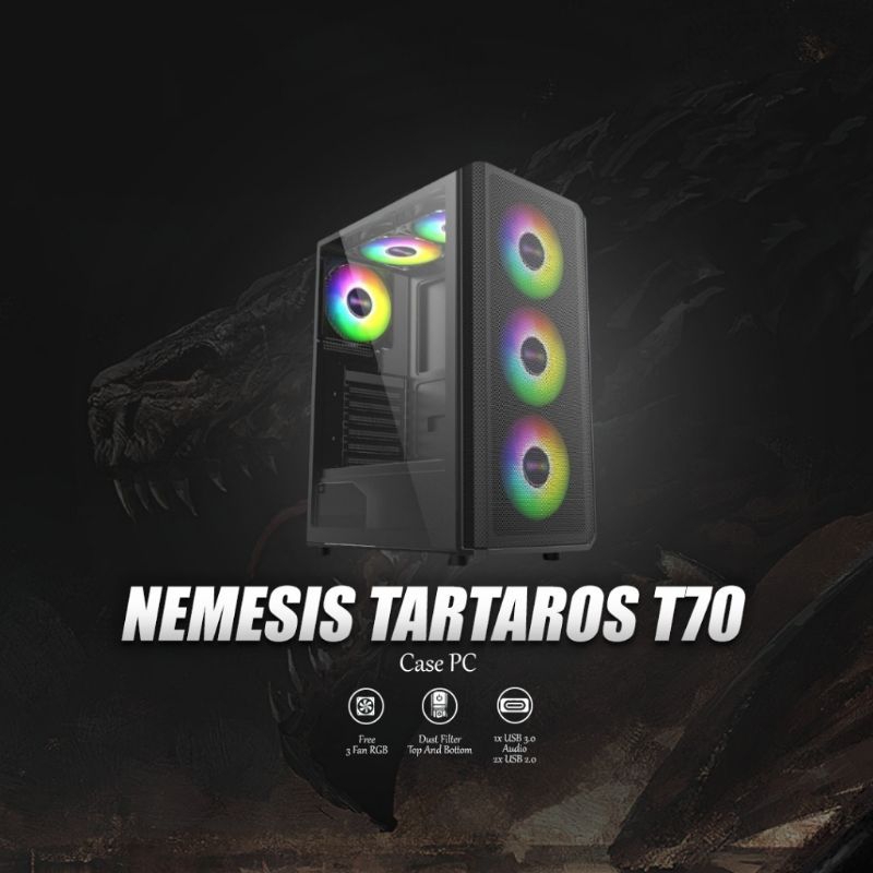 Jual NYK Nemesis Gaming Case Tartaros T70 Casing ATX | Shopee Indonesia