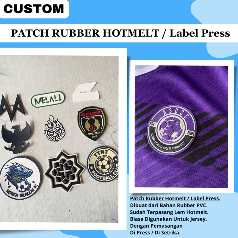 Jual [CUSTOM] Patch Rubber Hotmelt / Label Karet Hotpress/Setrika (Custom Design Sendiri ...