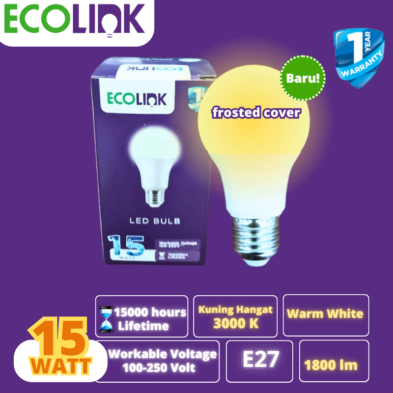 Jual Ecolink Bohlam Lampu LED Bulb 15W Kuning Warm White | Shopee Indonesia