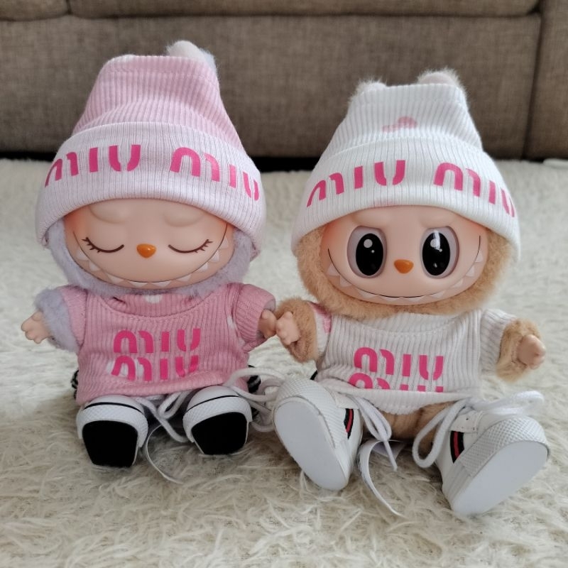 Jual set baju + topi labubu print miu2 V1 dan V2 | Shopee Indonesia