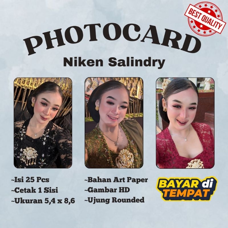 Jual Photocard Niken Salindri,PC Sinden Niken Salindri (25 pcs) (1 Sisi) | Shopee Indonesia