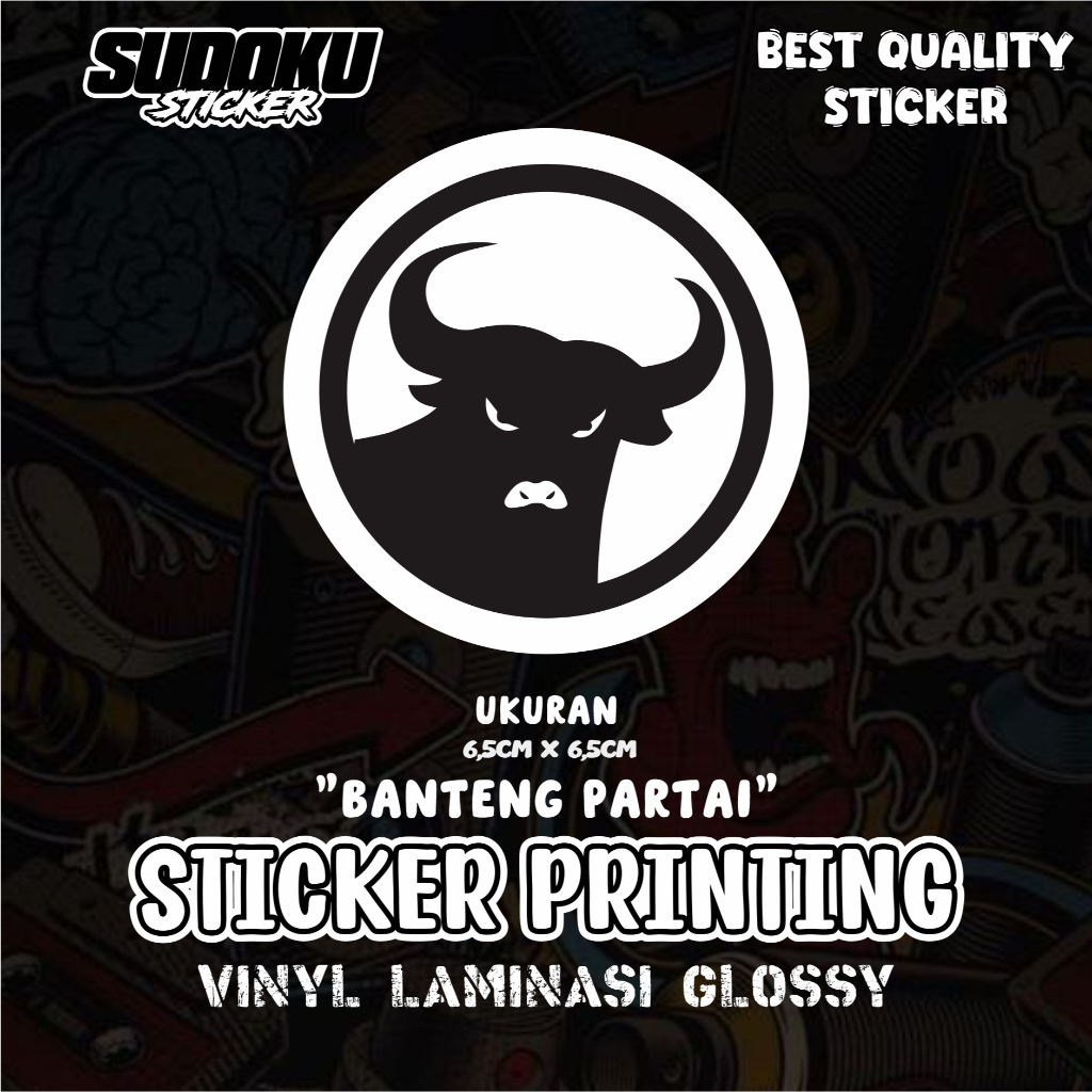 Jual STICKER STIKER PRINTING BANTENG PARTAI LOGO VIRAL FYP AESTHETIC | Shopee Indonesia