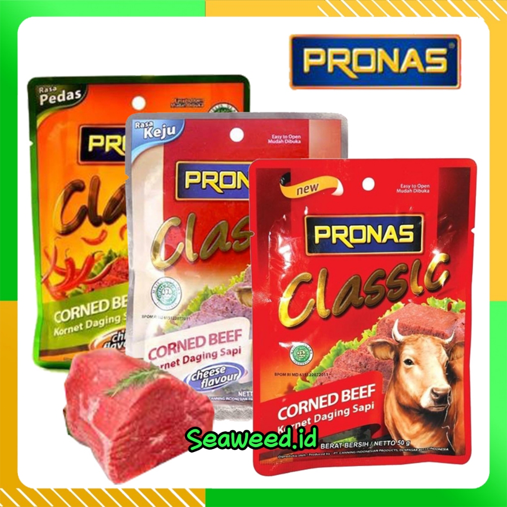 Jual Prona Cornet Corned Beef Daging Pronas All Varian Ori Keju Chili ...