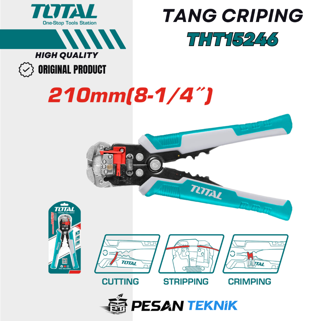 Jual Tang Criping Tang Kupas Kabel Otomatis 210mm TOTAL THT15246 ...
