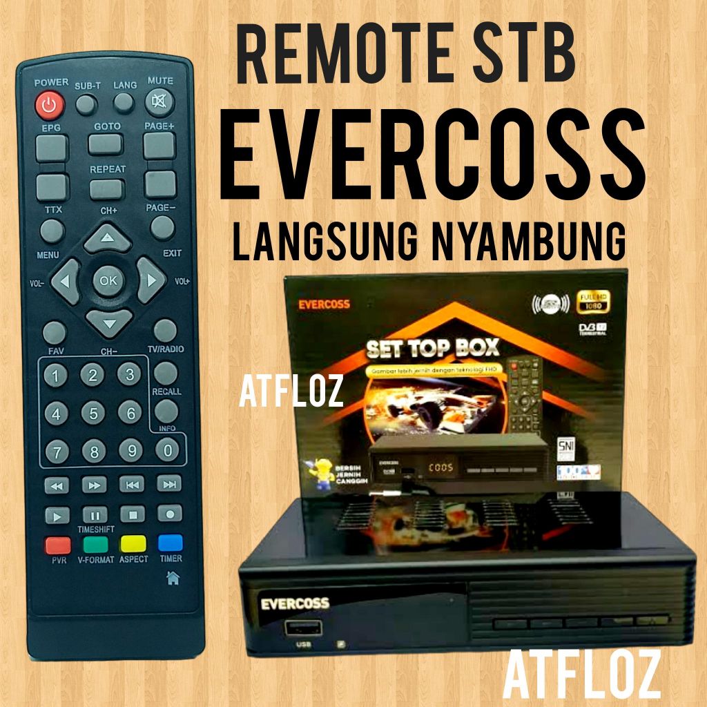 Jual Remote stb evercoss set top box dvbt2 remote control | Shopee ...
