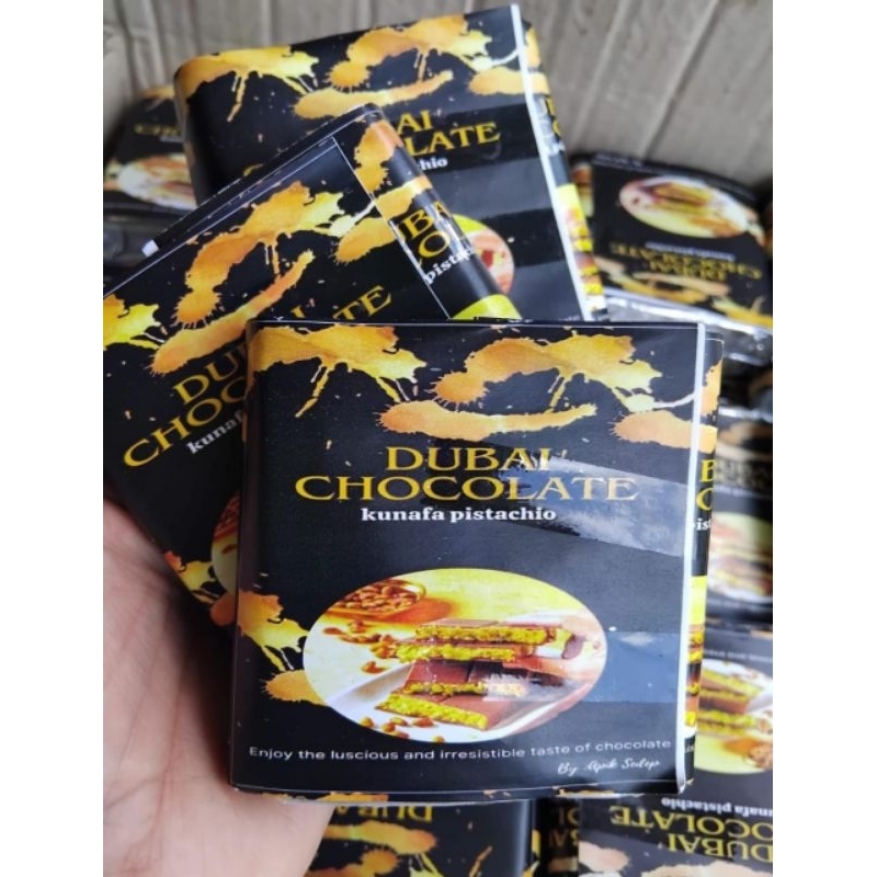 Jual Dubai Chocolate Crispy Coklat Dubai Kunafa Pistachio Coklat Dubai 100gr | Shopee Indonesia