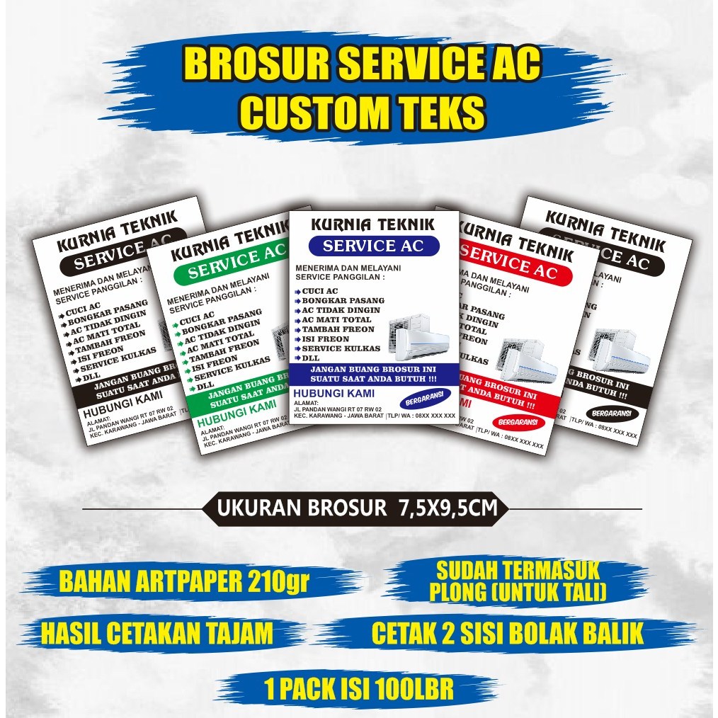 Jual Brosur jasa service ac - cetak brosur service ac 1pack isi 100pcs ...