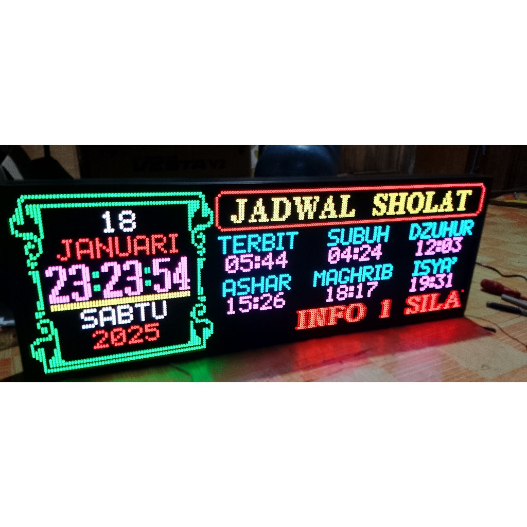 Jual Jam waktu sholat ukuran 100 x 35 JWS jadwal sholat | Shopee Indonesia